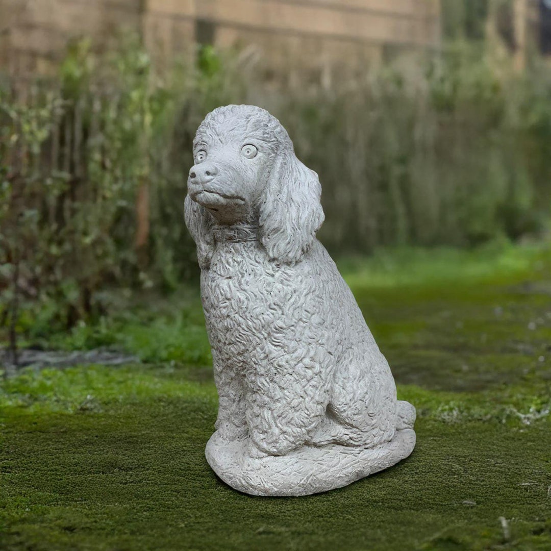 Concrete Poodle Sculpture Outdoor Dog Statue Stone Pet Figurine Cement ...