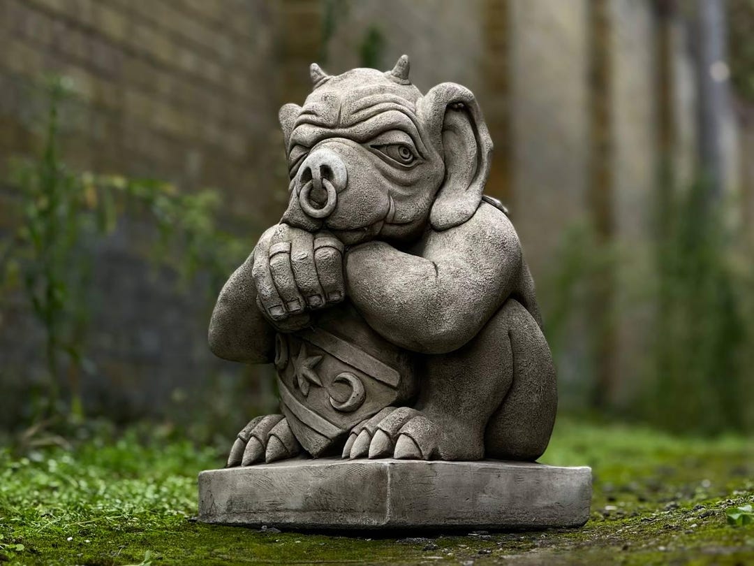 Stone Monster Figurine Concrete Gothic Gargoyle Decoration Outdoor ...