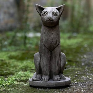 Concrete Egyptian Cat Statue Garden Decor Cat Figurine Handmade ...