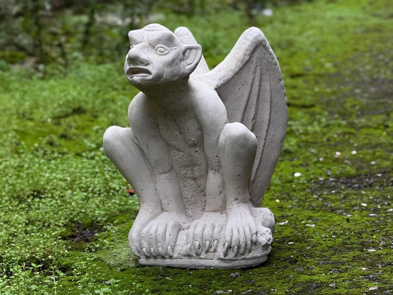 Concrete Gargoyle Statue Gothic Garden Decor Cement Gargoyle Sculpture ...