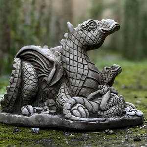 Stone Dragon Family Garden Statue Concrete Dragon Decoration Outdoor ...