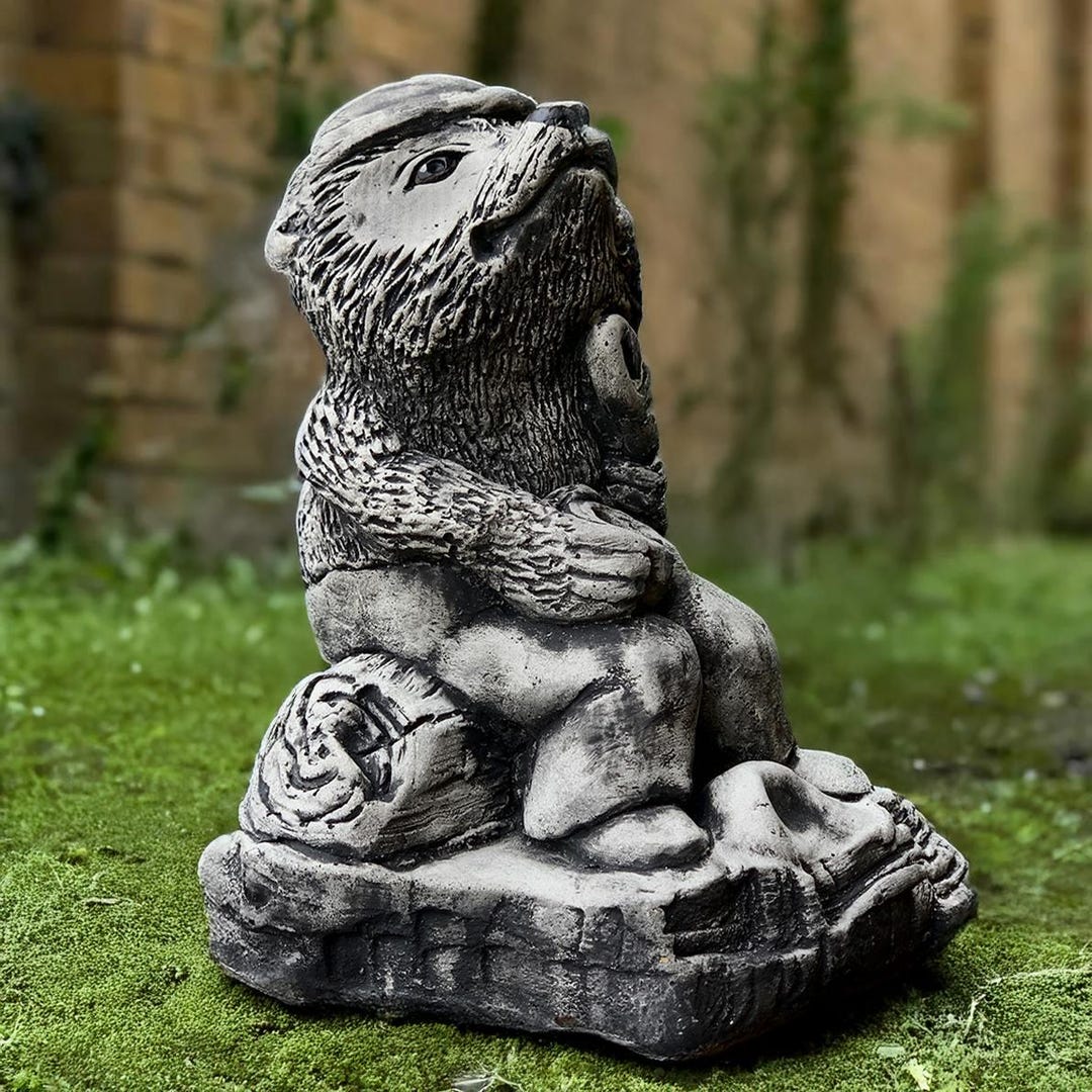 Sitting Hedgehog Figure Concrete Woodland Sculpture Outdoor Hedgehog ...
