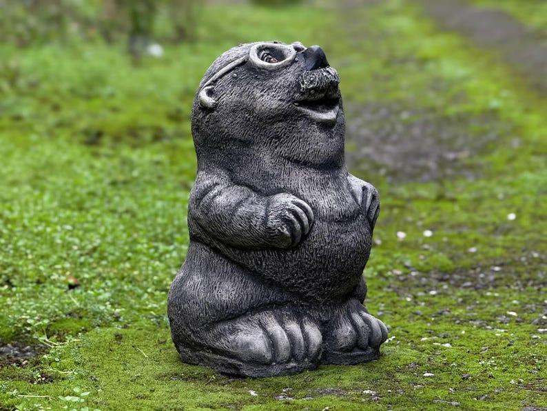 Stone Mole Statue Concrete Mole Statue Garden Decor Unique Outdoor Yard ...