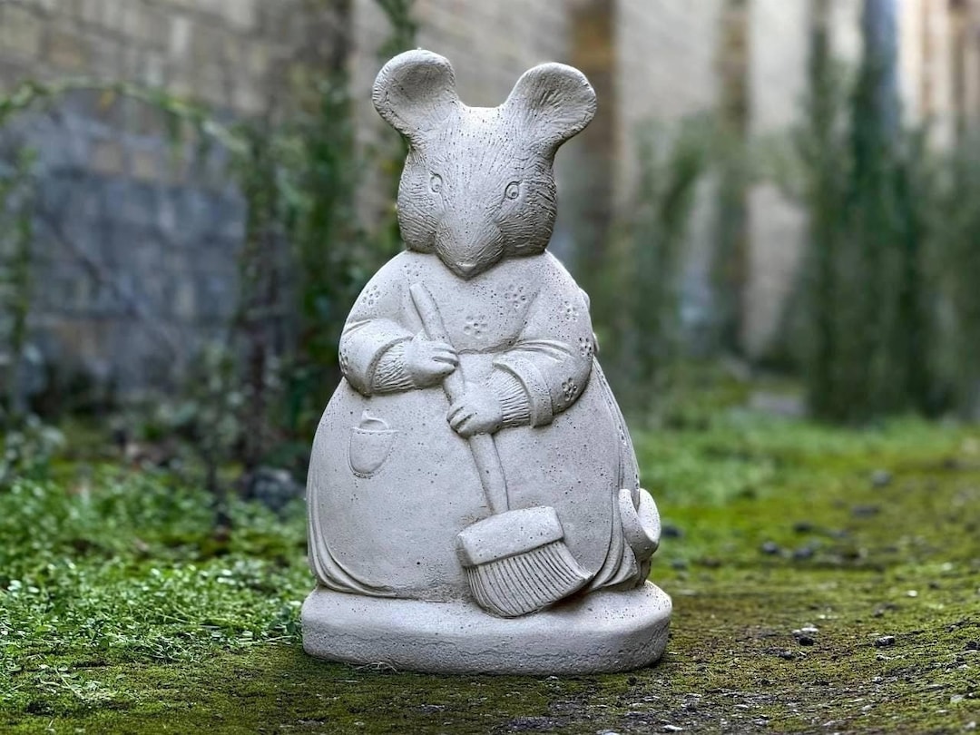 Concrete Mouse Statue Stone Garden and Home Sculpture Cement Animal ...