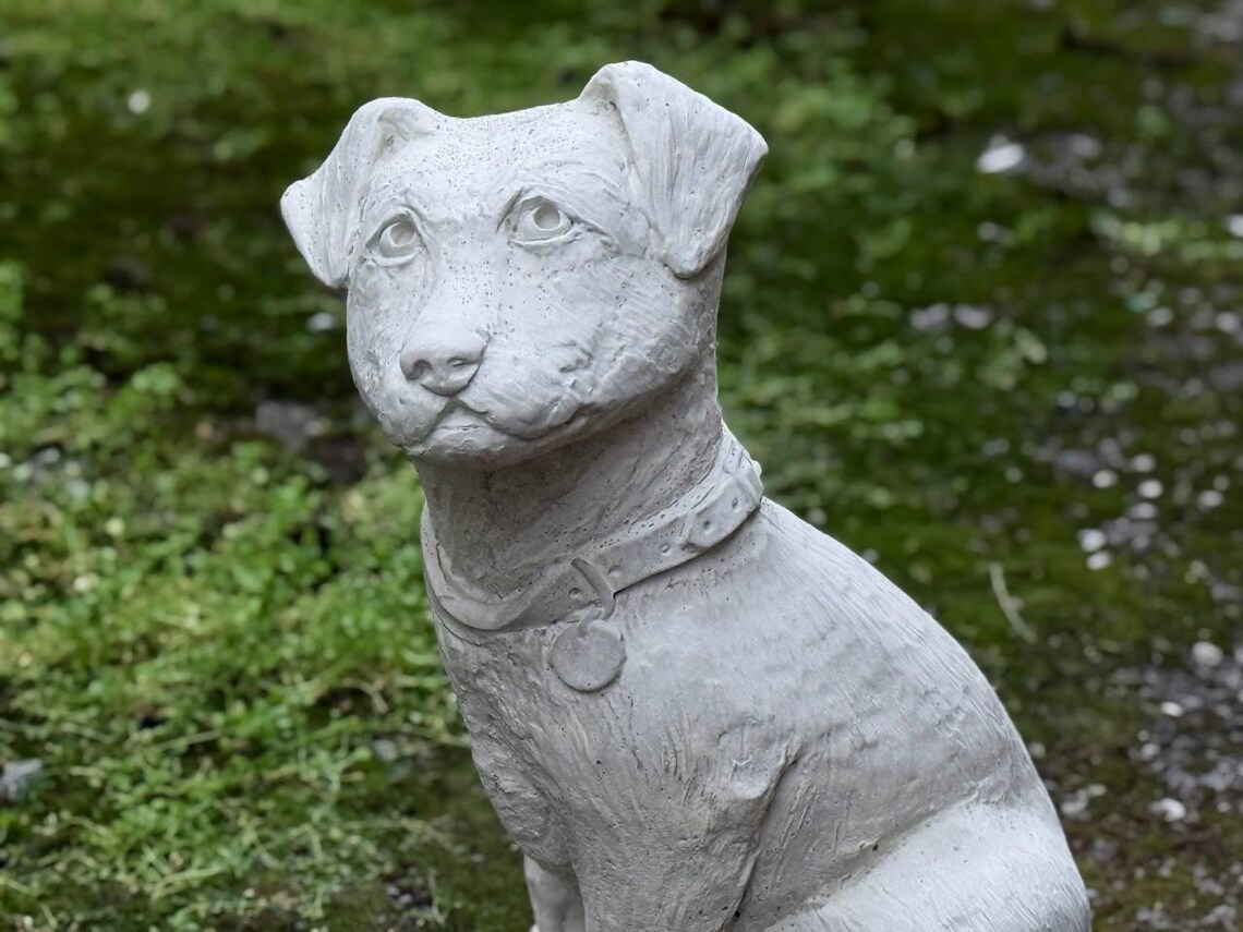 Stone Jack Russell Terrier Statue Concrete Dog Sculpture Loyal Pet ...