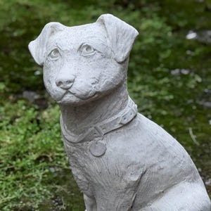 Stone Jack Russell Terrier Statue Concrete Dog Sculpture Loyal Pet ...