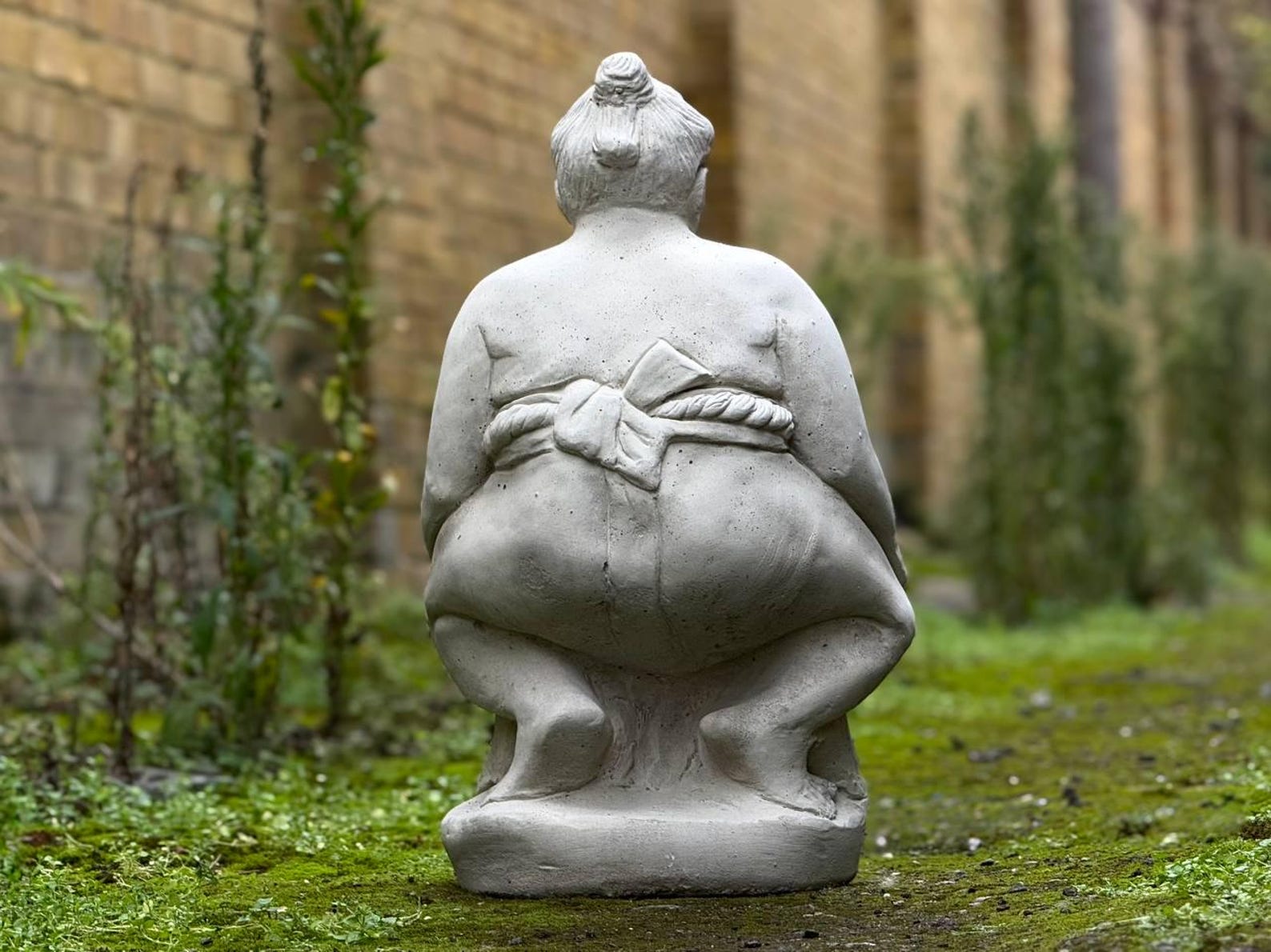 Stone Sumo Wrestler Statue Concrete Japanese Sculpture Outdoor Garden ...