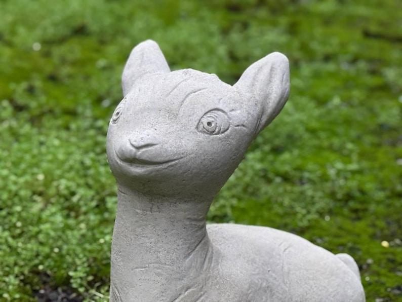 Concrete Bambi Statue Doe Statue Deer Figure Garden Deer Sculpture ...