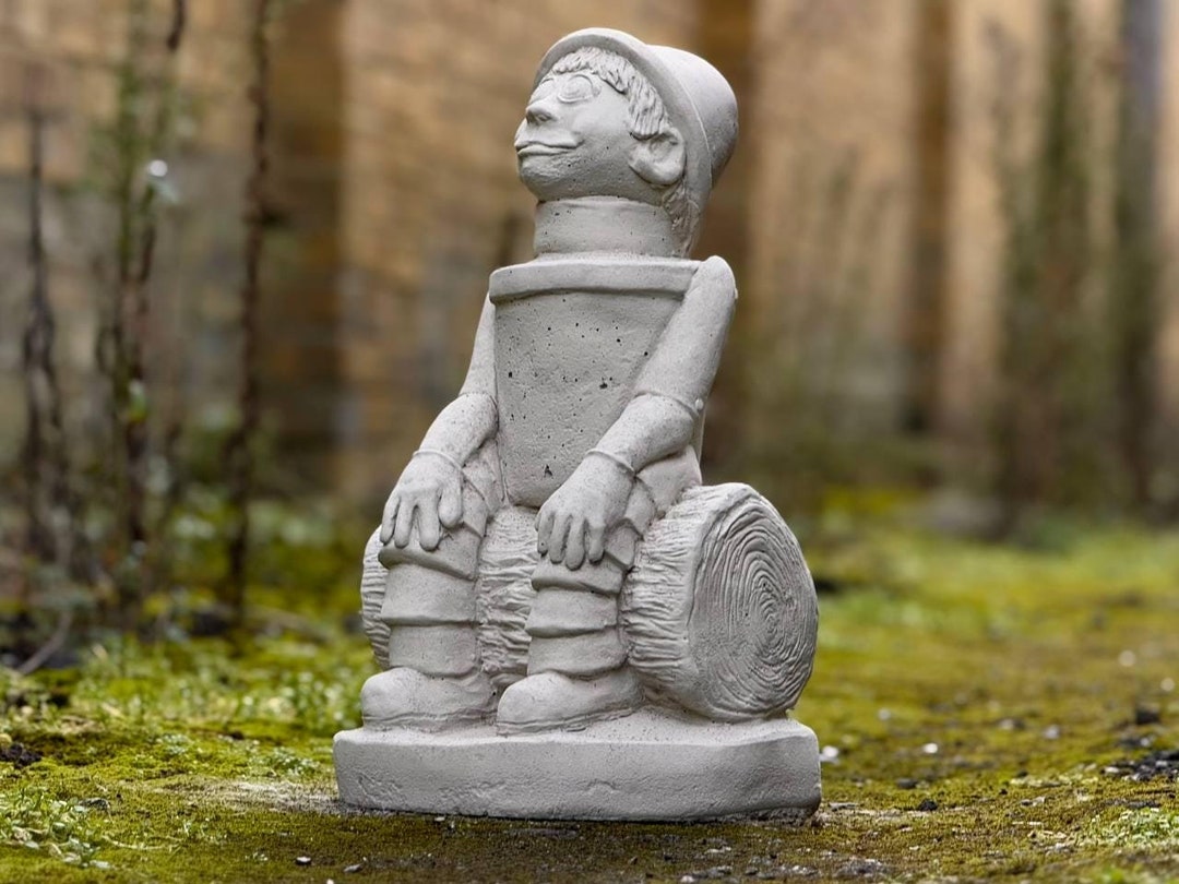 Concrete Boy Drummer Statue Handcrafted Garden Boy Sculpture Rustic ...