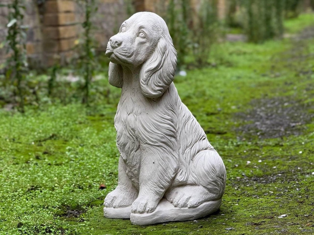 Concrete Spaniel Dog Statue Spaniel Memorial Cocker Spaniel Statue ...