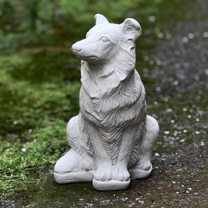 Rough Collie Dog Statue Elegant Garden Sculpture Haired Collie Decor ...