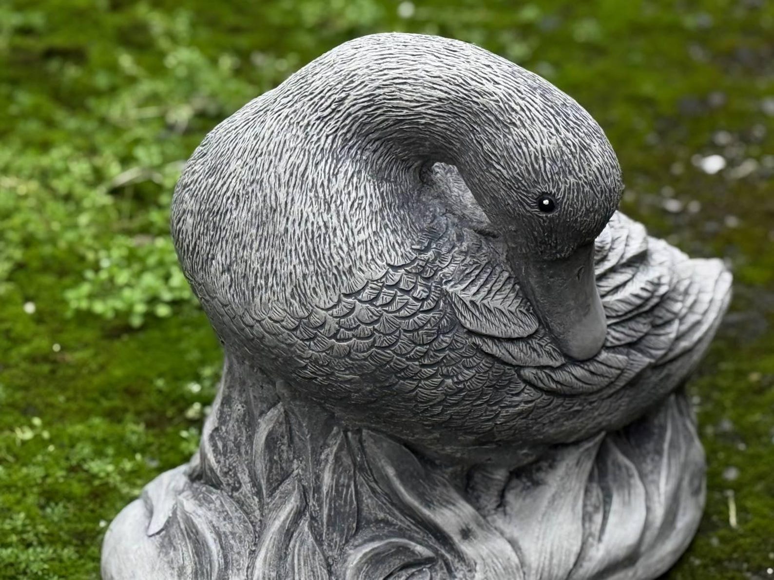Garden Guck Sculpture Stone Goose Figurine Concrete Bird Statue Cement ...