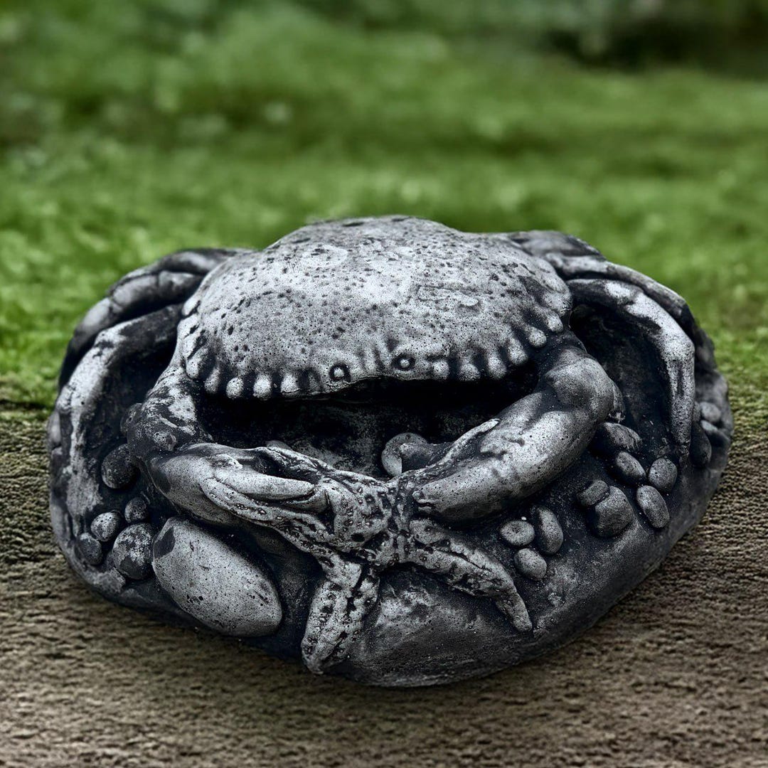 Concrete Crab With Starfish Detail Statue Stone Coastal Garden ...