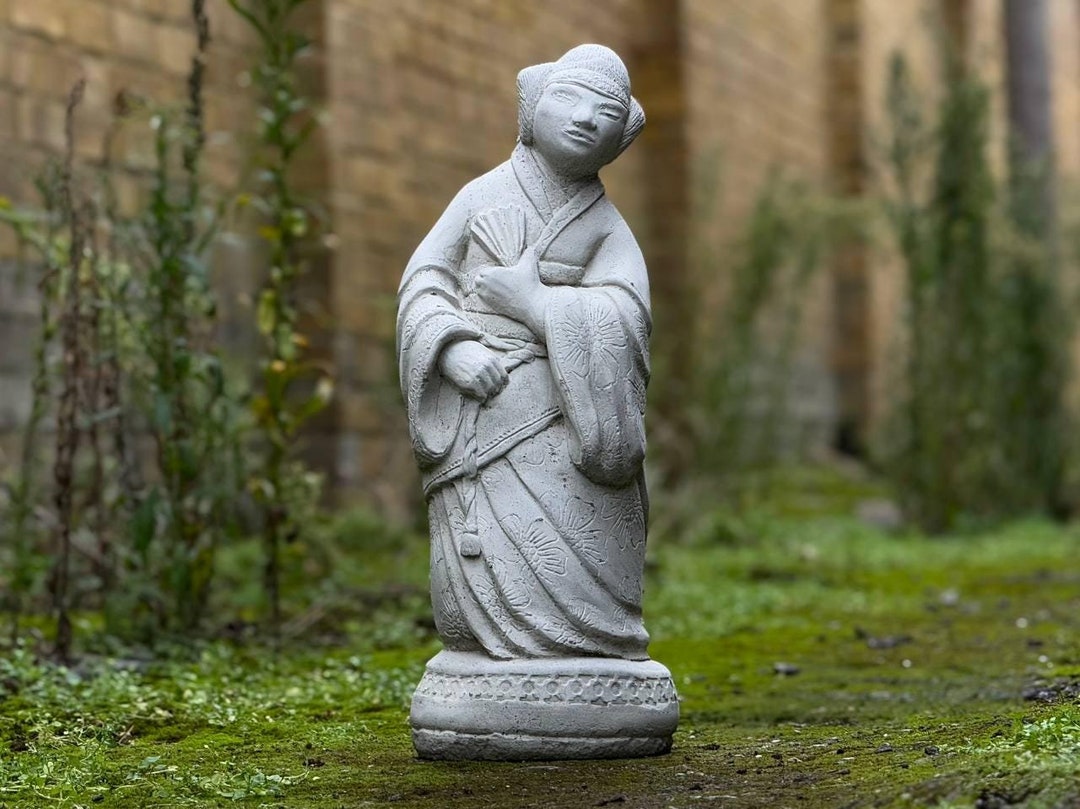 Fantasy Chinese Woman Statue Stone Chinese Wise Elder Sculpture Outdoor ...