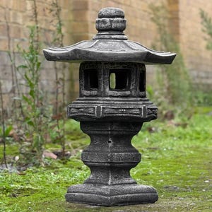 Stone Lantern Pagoda Statue Concrete Pagoda Statue Zen Garden Figurine ...