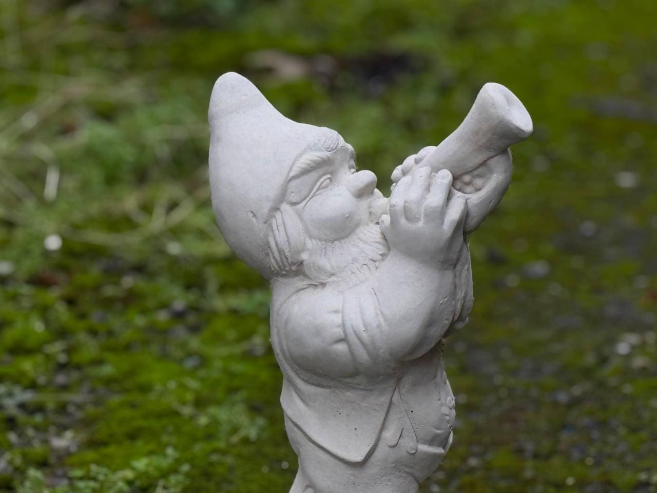 Stone Gnome With Musical Instrument Sculpture Concrete Musician Decor ...