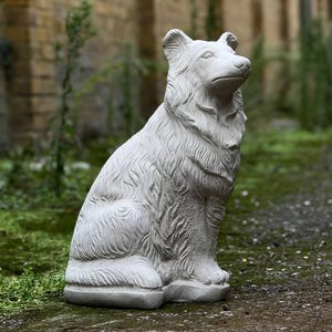 Rough Collie Dog Statue Elegant Garden Sculpture Haired Collie Decor ...