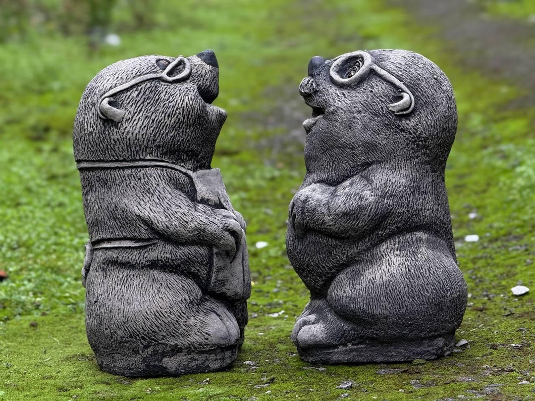 Charming сoncrete Pair Moles Statue Concrete Moles Handmade Outdoor ...