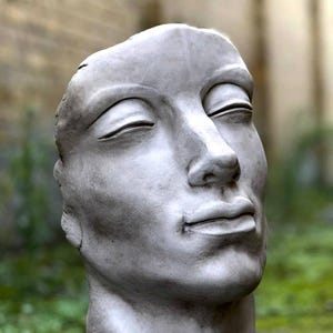 Large Modern Face Figurine Concrete Minimalist Head Sculpture Cement ...