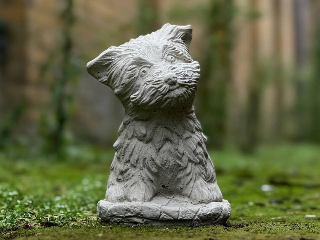 Yorkshire Terrier Concrete Statue Concrete Garden and Home Decoration ...