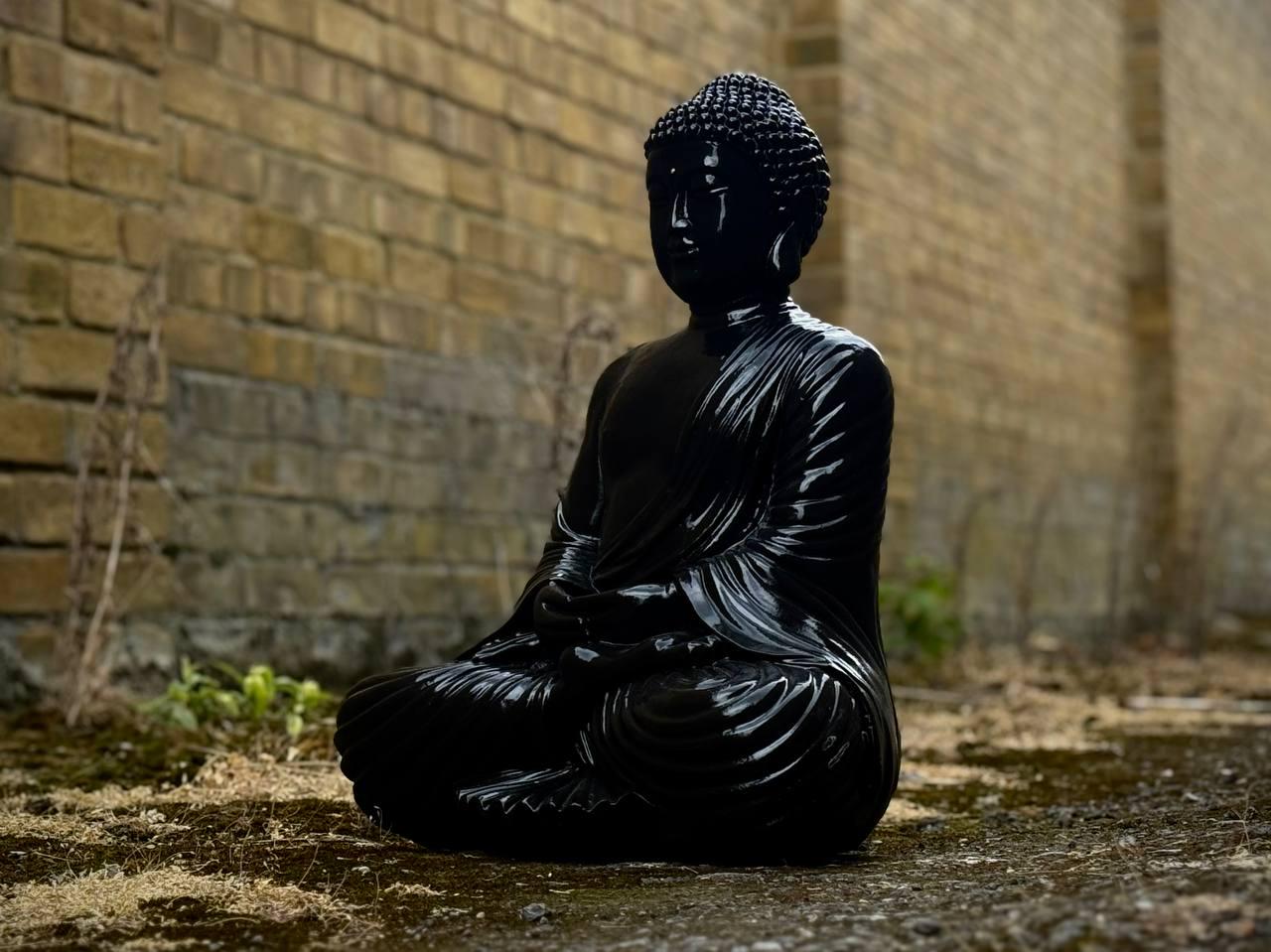 Massive Black Buddha Statue Outdoor Japanese Buddha Sculpture Concrete ...