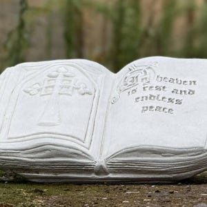 Memorial Book Statue With Engraved 'in Heaven' Message Concrete Garden ...