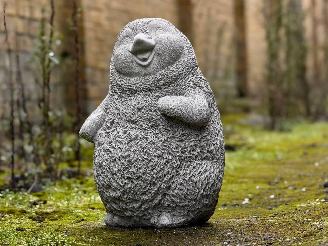 Concrete Penguin Statue Stone Baby Penguin Figurine Garden Animal ...