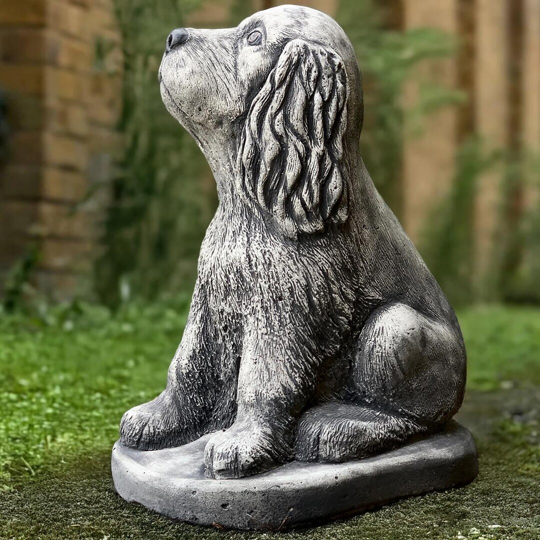 Unique Spaniel Statue Concrete Cocker Spaniel Figurine Outdoor Dog ...