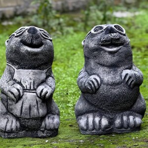 Charming сoncrete Pair Moles Statue Concrete Moles Handmade Outdoor ...