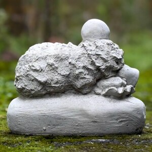 Outdoor Sleeping Mouse Statue Cement Rodent Sculpture Concrete Garden ...