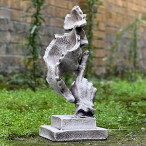 Concrete Silence Face Statue Stone Face Figurine Abstract Shushing ...
