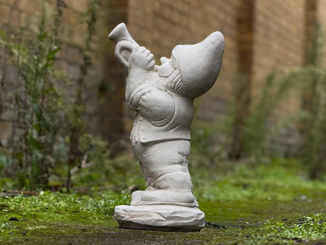 Stone Gnome With Musical Instrument Sculpture Concrete Musician Decor ...