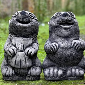Charming сoncrete Pair Moles Statue Concrete Moles Handmade Outdoor ...