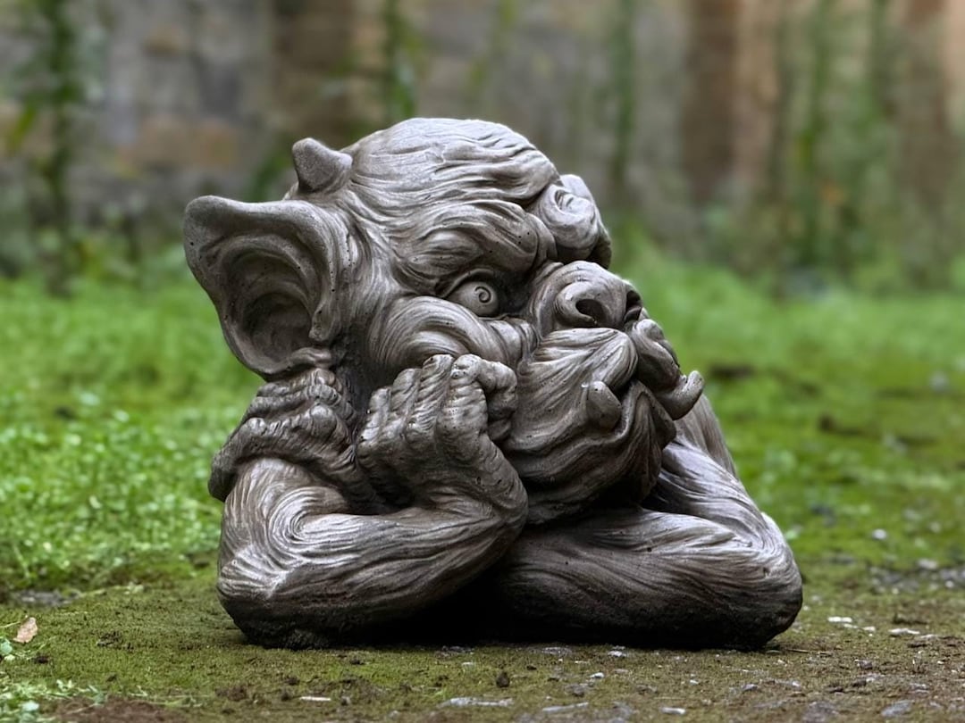 Stone Gargoyle Sculpture Concrete Demon Decor Outdoor Monster Statue ...