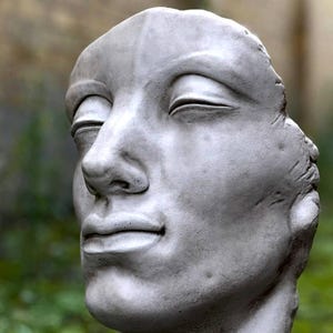 Large Modern Face Figurine Concrete Minimalist Head Sculpture Cement ...