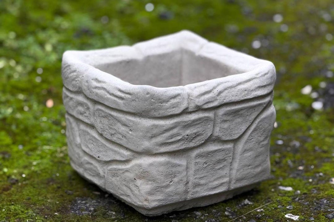 Flower Pot Statue Stone Plant Pot Figurine Cement Planter Sculpture ...