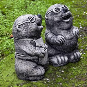 Charming сoncrete Pair Moles Statue Concrete Moles Handmade Outdoor ...