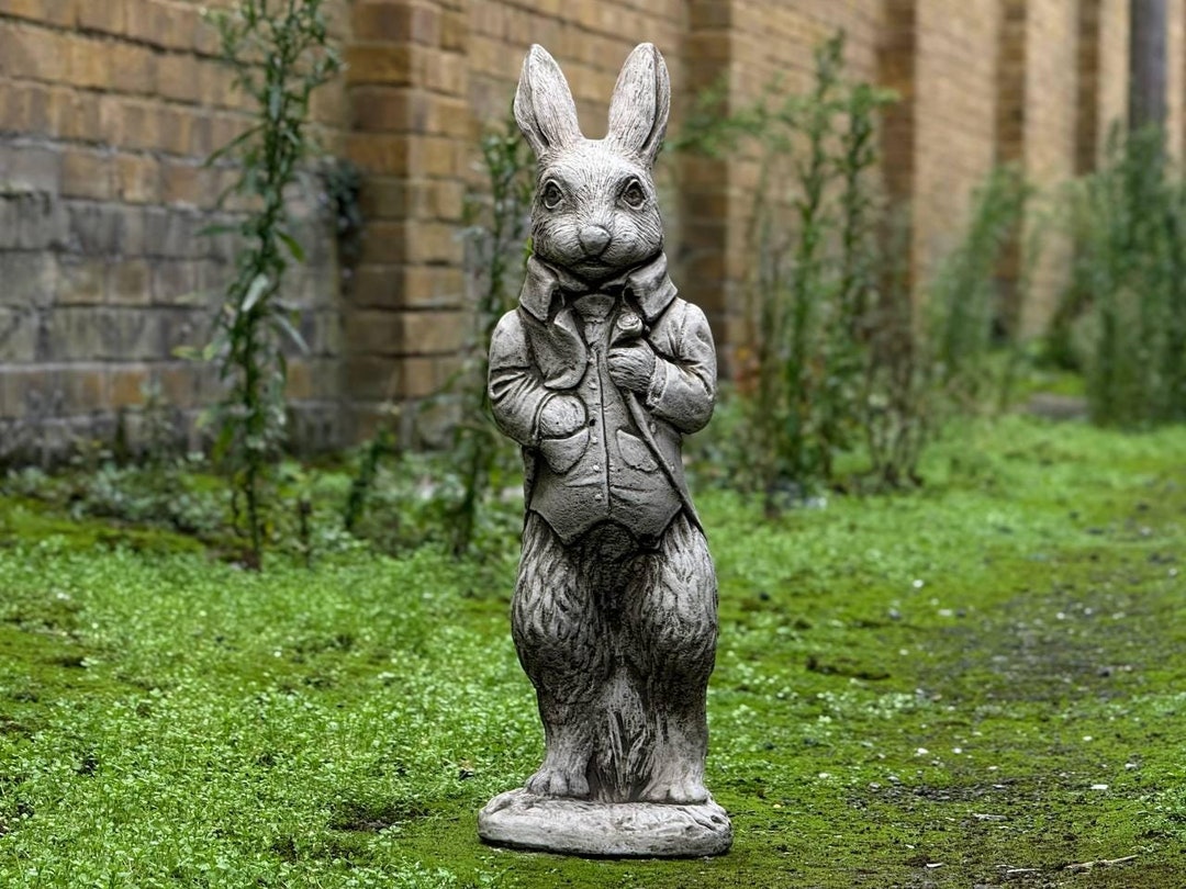 Peter Rabbit Statue Concrete Rabbit Garden and Home Figurine Dapper ...