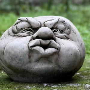 Grumpy Face Statue Humorous Garden Decor Concrete Face Sculpture ...