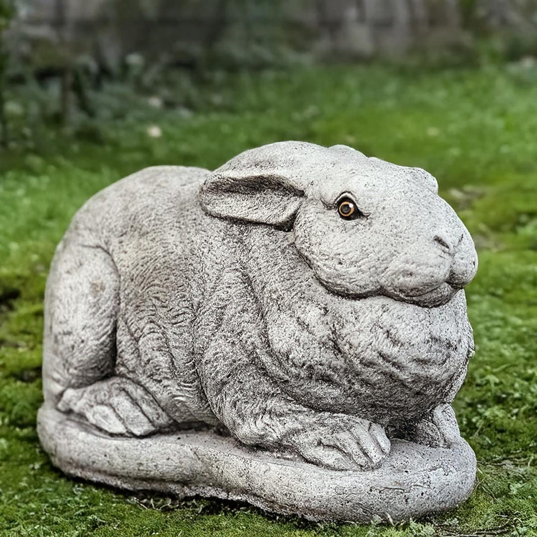 Outdoor Rabbit Statue Concrete Bunny Figurine Cement Animal Sculpture ...