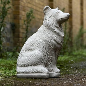 Rough Collie Dog Statue Elegant Garden Sculpture Haired Collie Decor ...
