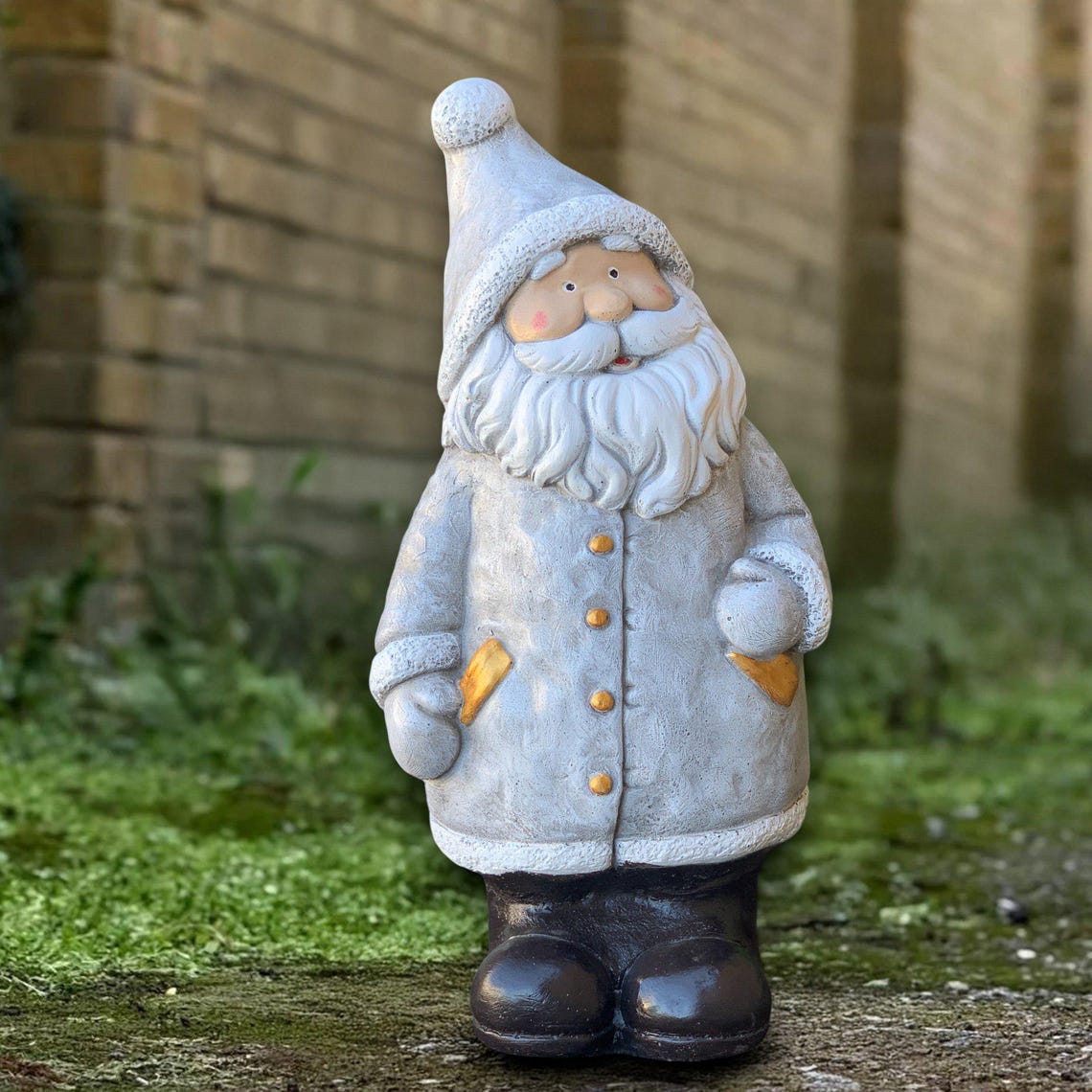 Concrete Santa Claus Statue Stone Christmas Santa Sculpture Outdoor ...