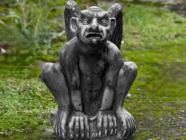 Outdoor Gargoyle Statue Concrete Monster Figurine Stone Guardian ...