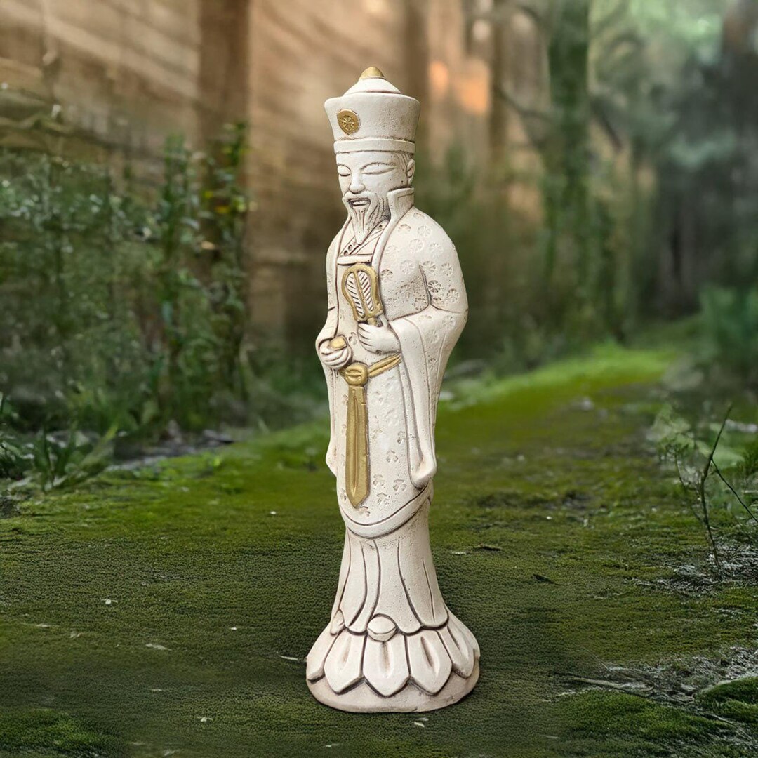 Traditional Chinese Man Statue Concrete Chinese Man Figurine Outdoor ...