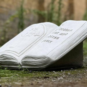 Memorial Book Statue With Engraved 'in Heaven' Message Concrete Garden ...