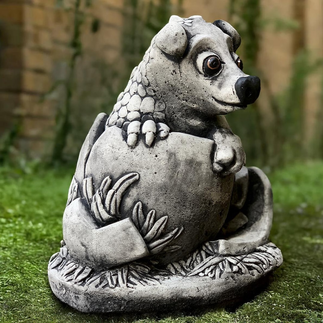 Concrete Baby Dragon Statue Stone Dragon Figurine Cement Animal ...