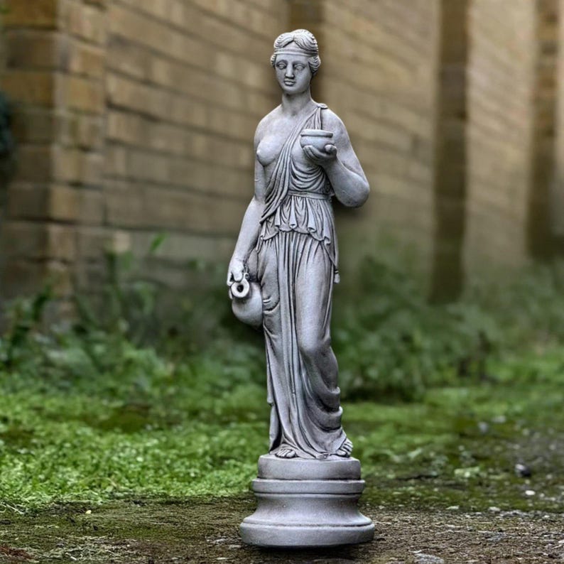 Stone Greek Goddess Sculpture Concrete Woman Figurine Outdoor Woman ...