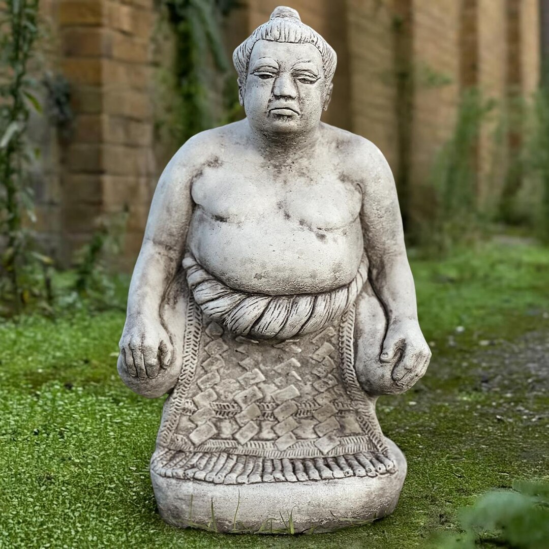 Outdoor Sumo Wrestler Sculpture Concrete Japanese Statue Outdoor Garden ...