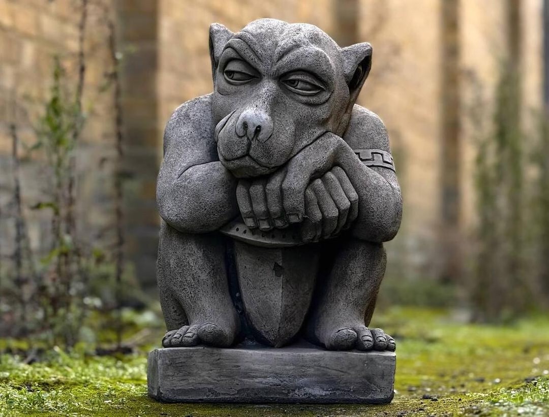 Stone Gargoyle Statue Outdoor Gremlin Ornament Concrete Guardian ...