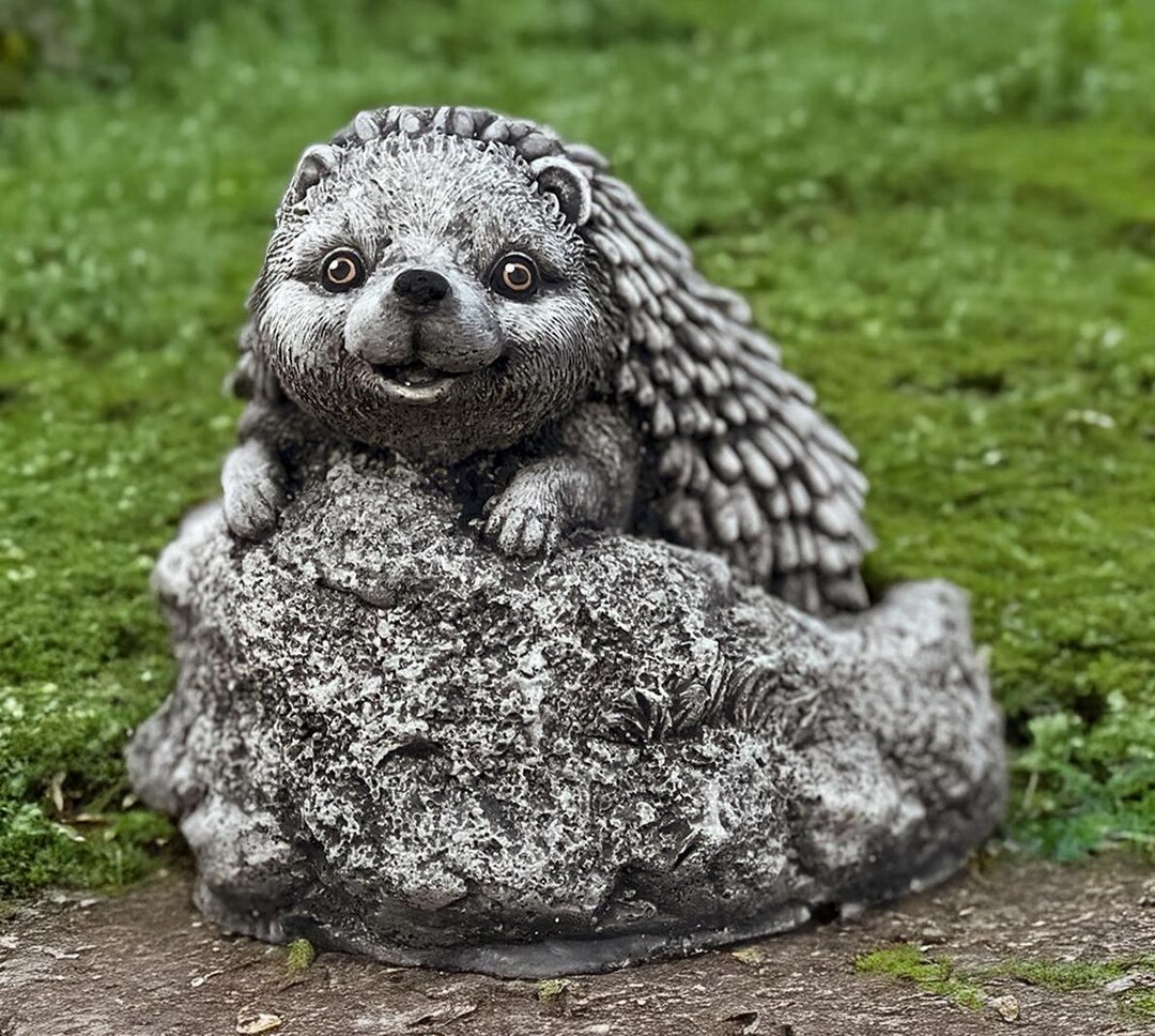 Garden Hedgehog Statue Concrete Baby Hedgehog Sculpture Outdoor ...